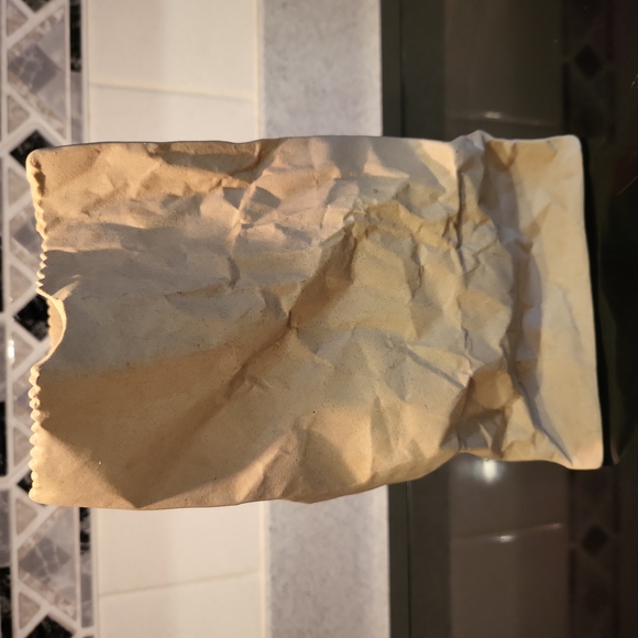 Accents | Vintage Ceramic Illusions Crinkled Paper Bag Vase Trmpe L ...